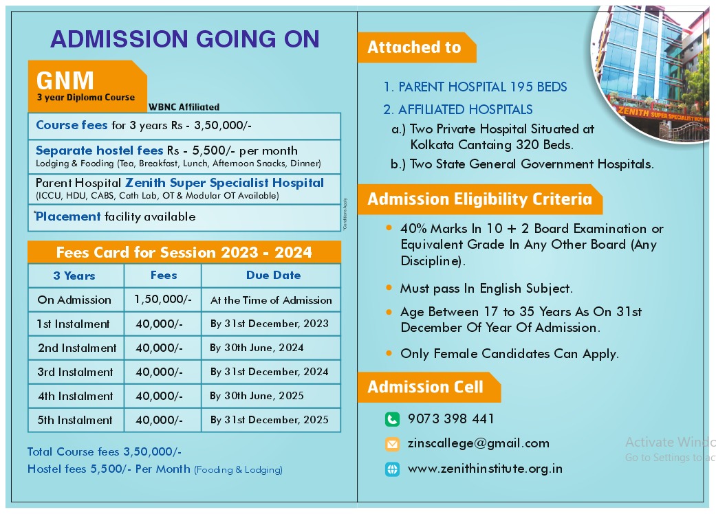 GNM Nursing - Zenith Institute Of Nursing Sciences